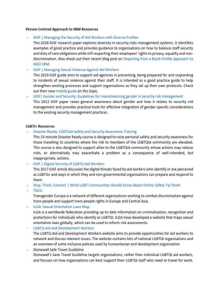 Additional Resources Applying UN Core Values in Your Work | PDF ...