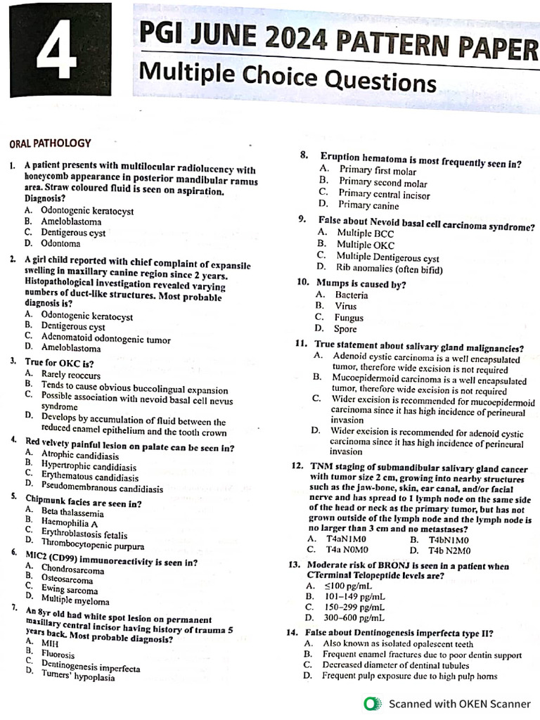 PGI 2024 June Questions | PDF