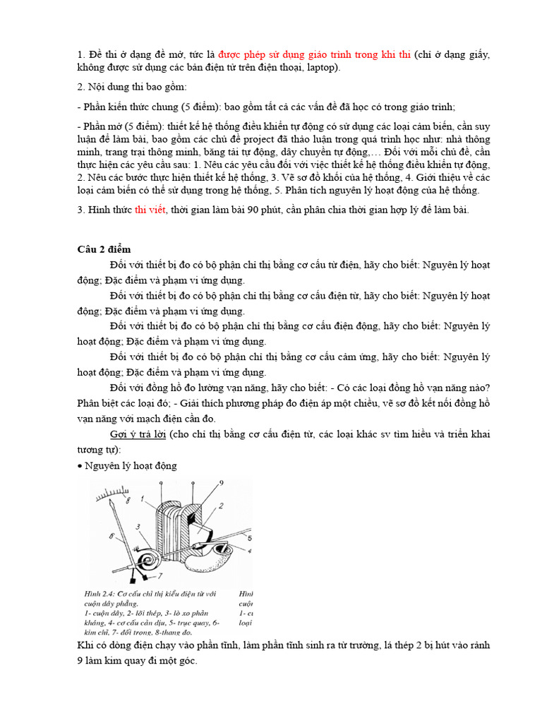 Huong Dan On Tap - Ky Thuat Do Luong Cam Bien | PDF