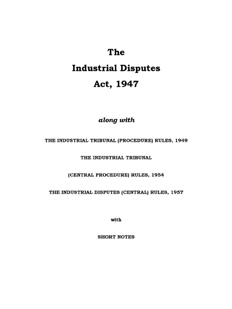 Industrial Disputes Act, 1947 | PDF