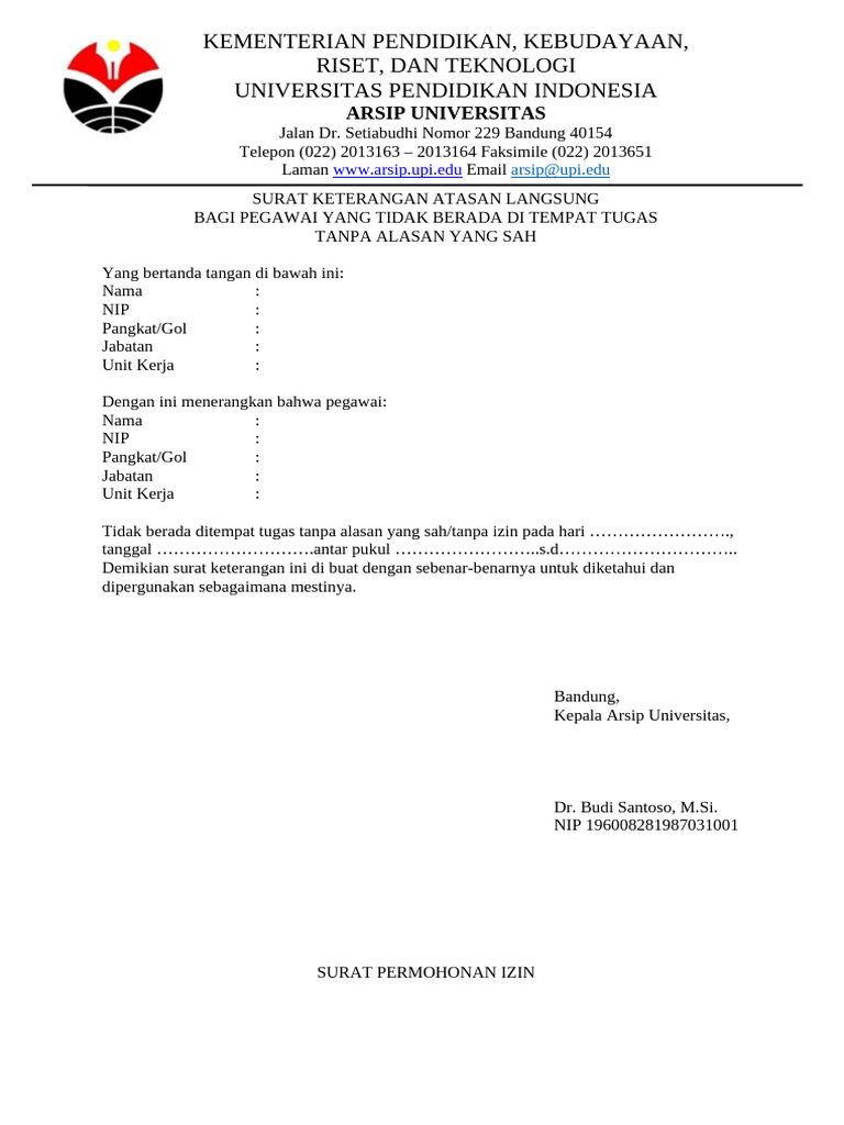 Surat Izin Blangko | PDF