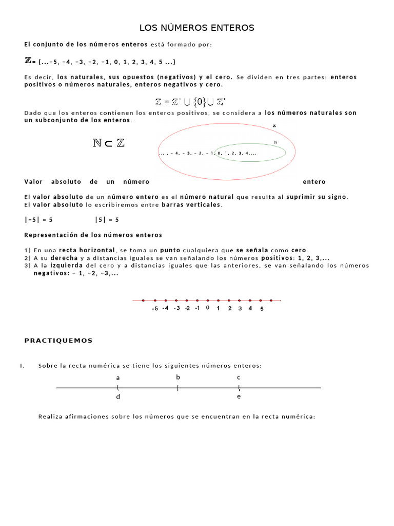 Los Números Enteros | PDF | Entero | Aritmética