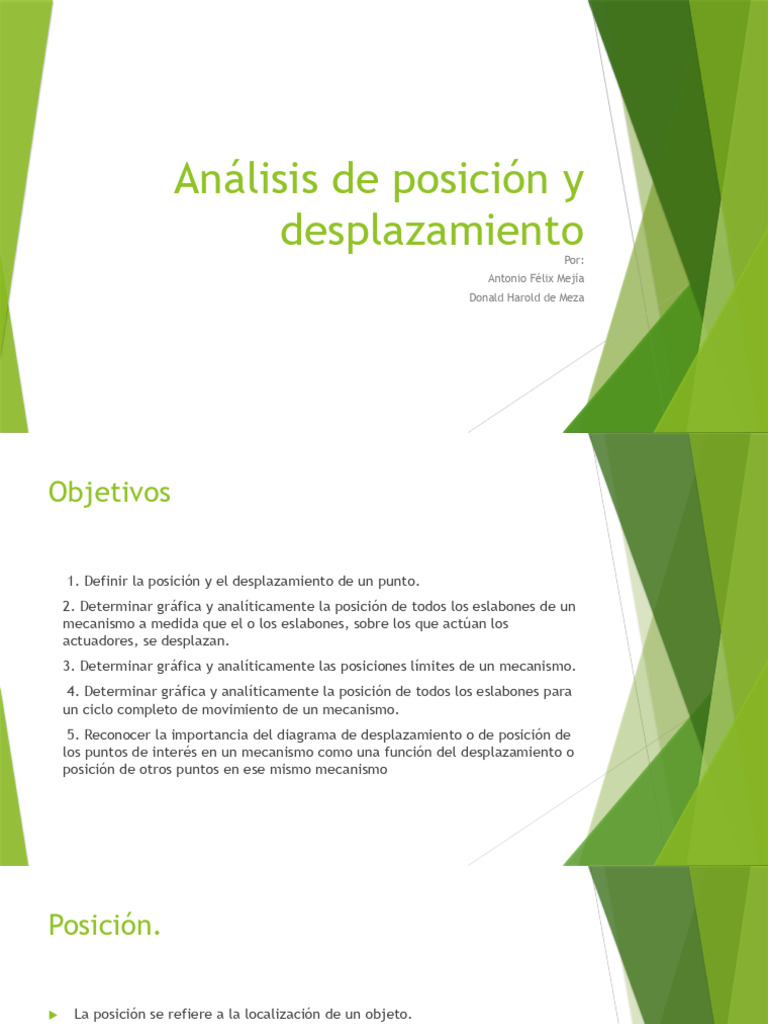 Análisis de Posición y Desplazamiento en Mecanismos | PDF | Esfuerzo de ...