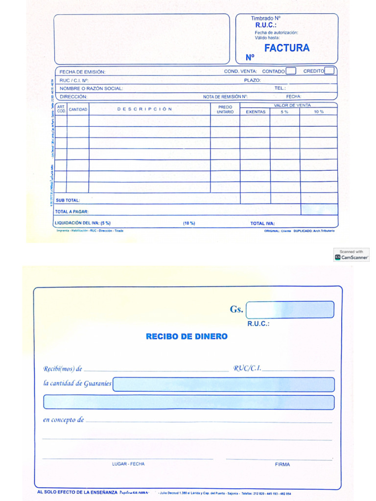 DOC. Facturas Ande, Essan, Recibo y Facturqa Simple | PDF