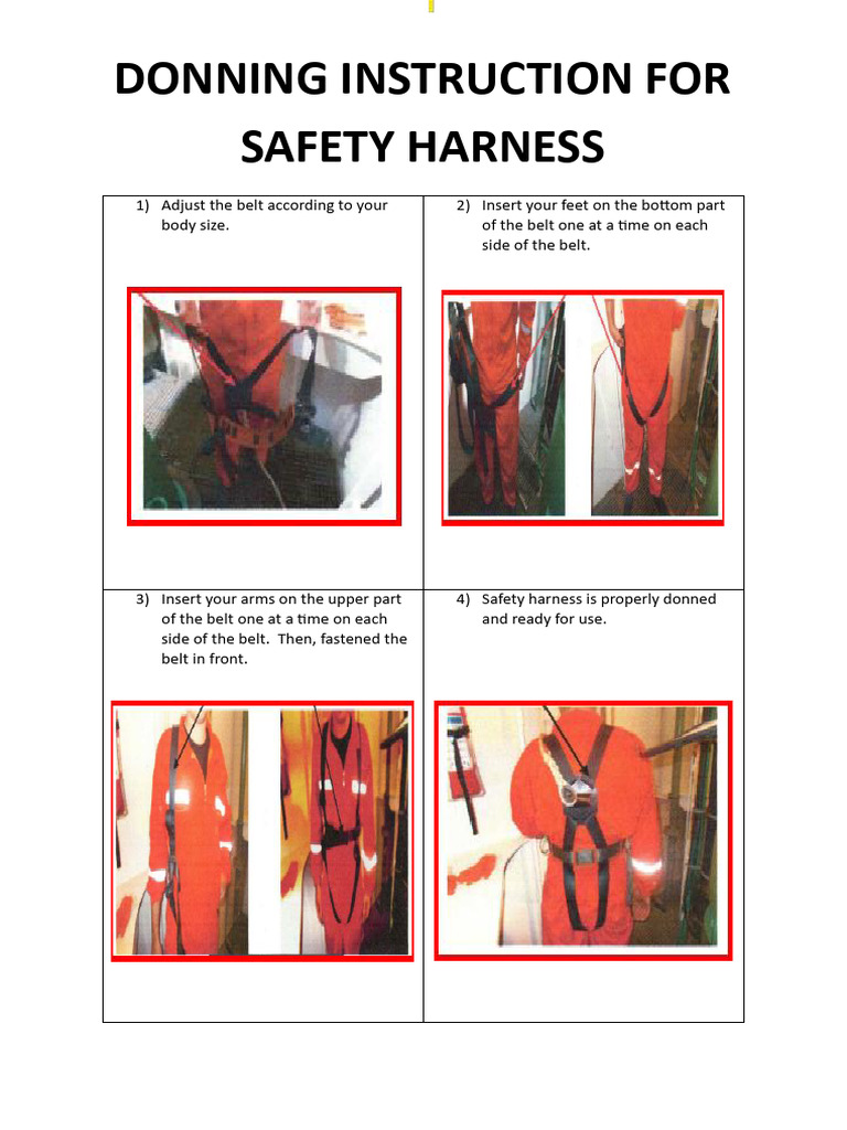 Safety Harness Donning Instructions Pdf