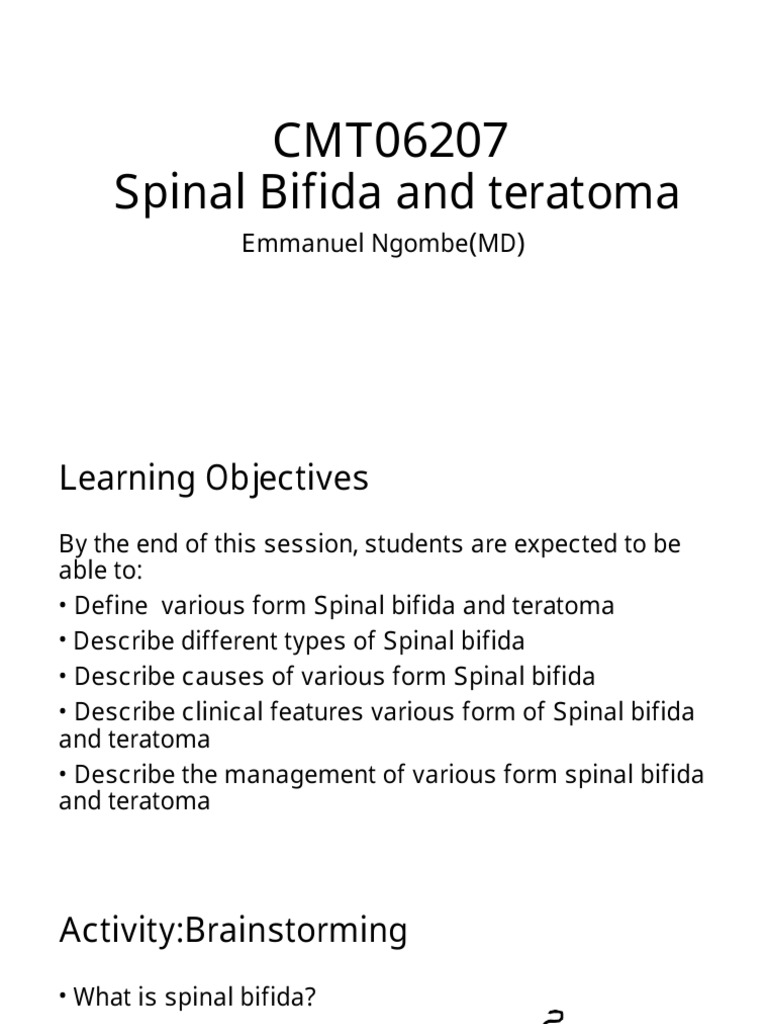 34-Spinal Bifida and Teratoma in Children | PDF | Vertebral Column ...