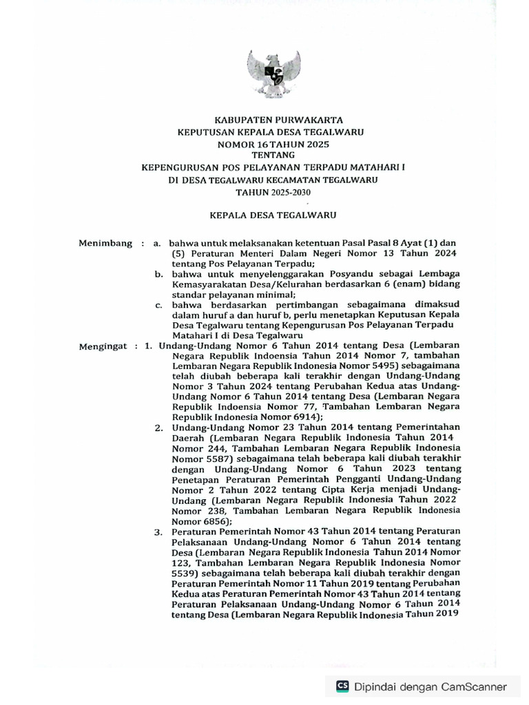Kepengurusan Pos Yandu Matahari 1 | PDF