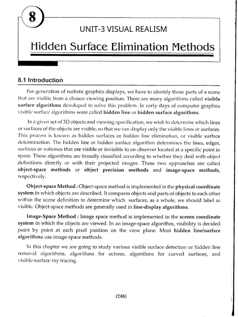 Unit 3 (Visual Realism) Edited | PDF | Animation | 3 D Computer Graphics