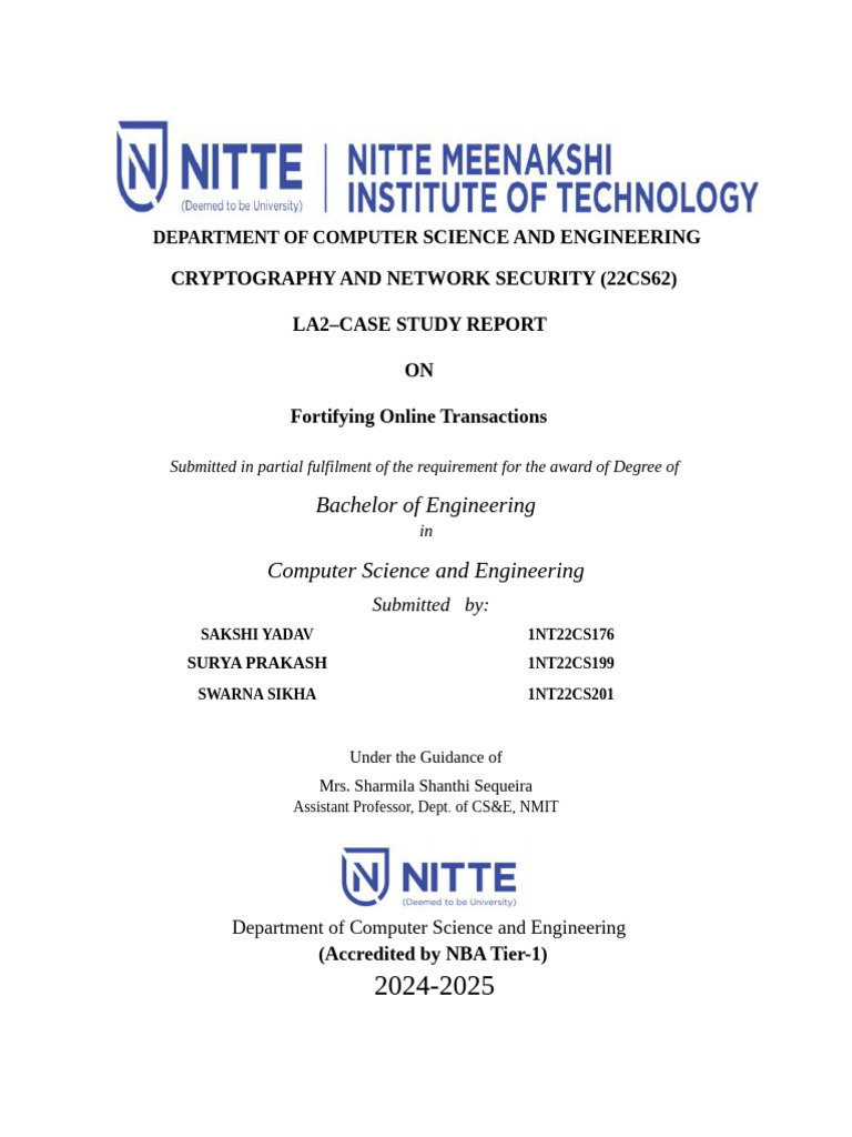 CNS Case Study Report (Sakshi Yadav) | PDF | Cryptography | Security