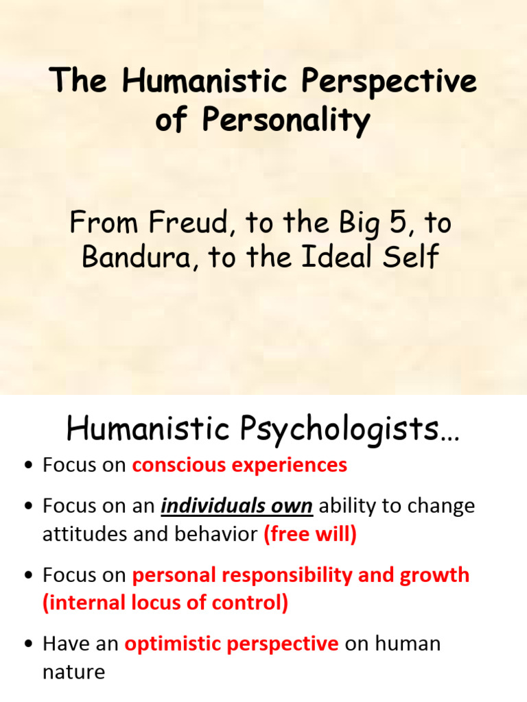 Humanistic Perspective - Personality3 | PDF | Self Actualization | Self ...