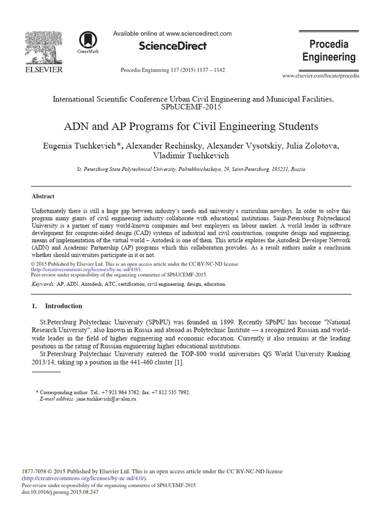 ADN and AP Programs For Civil Engineering Students 2015 Procedia ...
