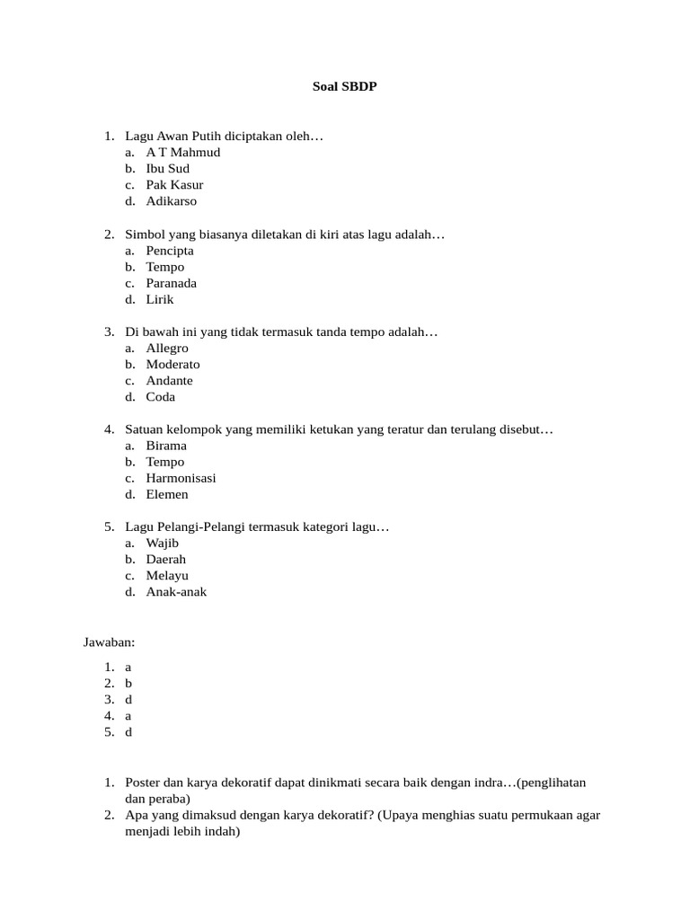 Soal SBDP | PDF