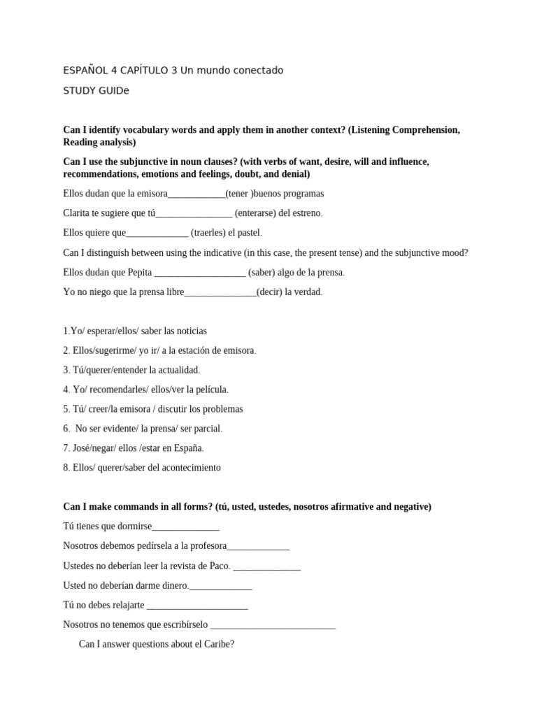 Study Guide Cap 3 Test 2024 | PDF