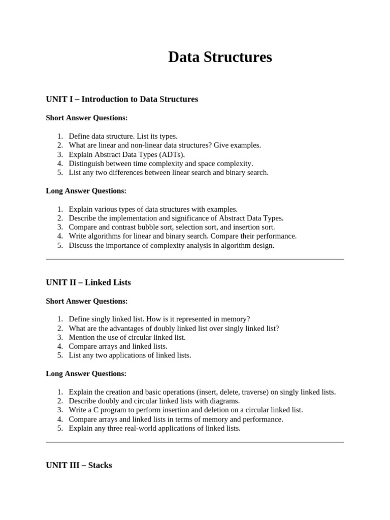 R23 - DS Important Questions | PDF | Queue (Abstract Data Type) | Algorithms