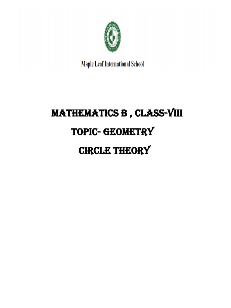 Geometry - Circle Thory | PDF