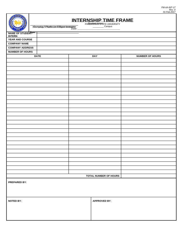 17 Internship Timeframe | PDF