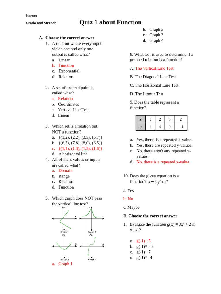 Midterm Quiz 1 General Mathematics | PDF | Function (Mathematics) | Theoretical Computer Science