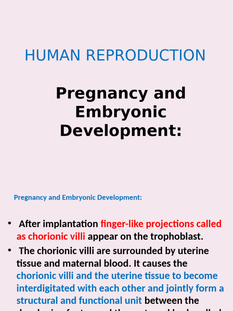 Pregnancy and Embryonic Development | PDF | Placenta | Lactation