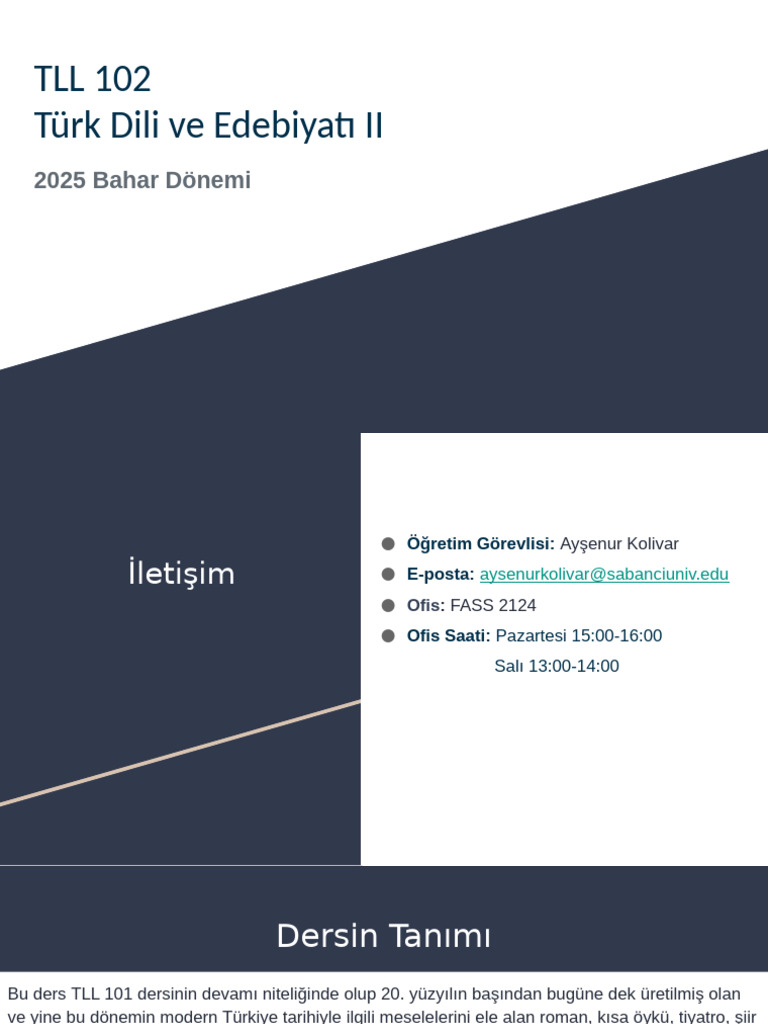 TLL 102 I. Hafta SlaytÄ | PDF