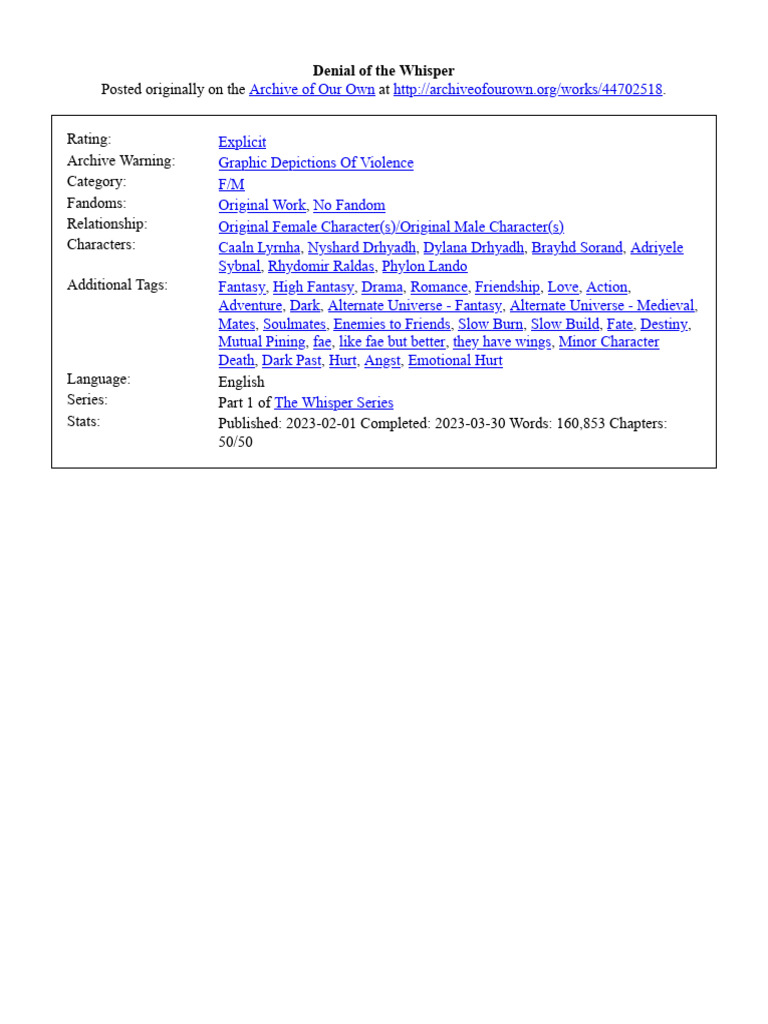 Denial of The Whisper | PDF