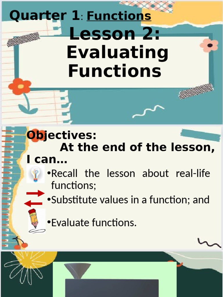 Evaluating Functions - Lesson 2 | PDF