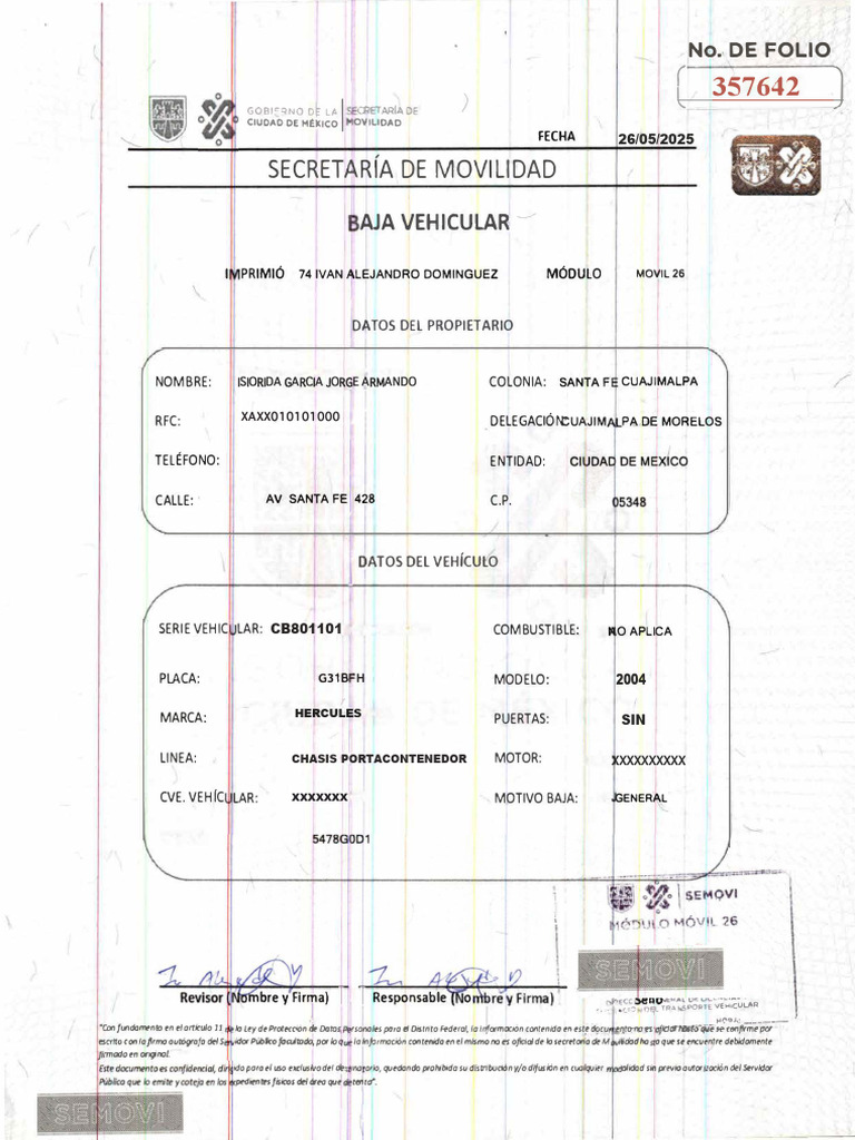 Baja Chasis Hercules 2004 Negro | PDF | Vehículos