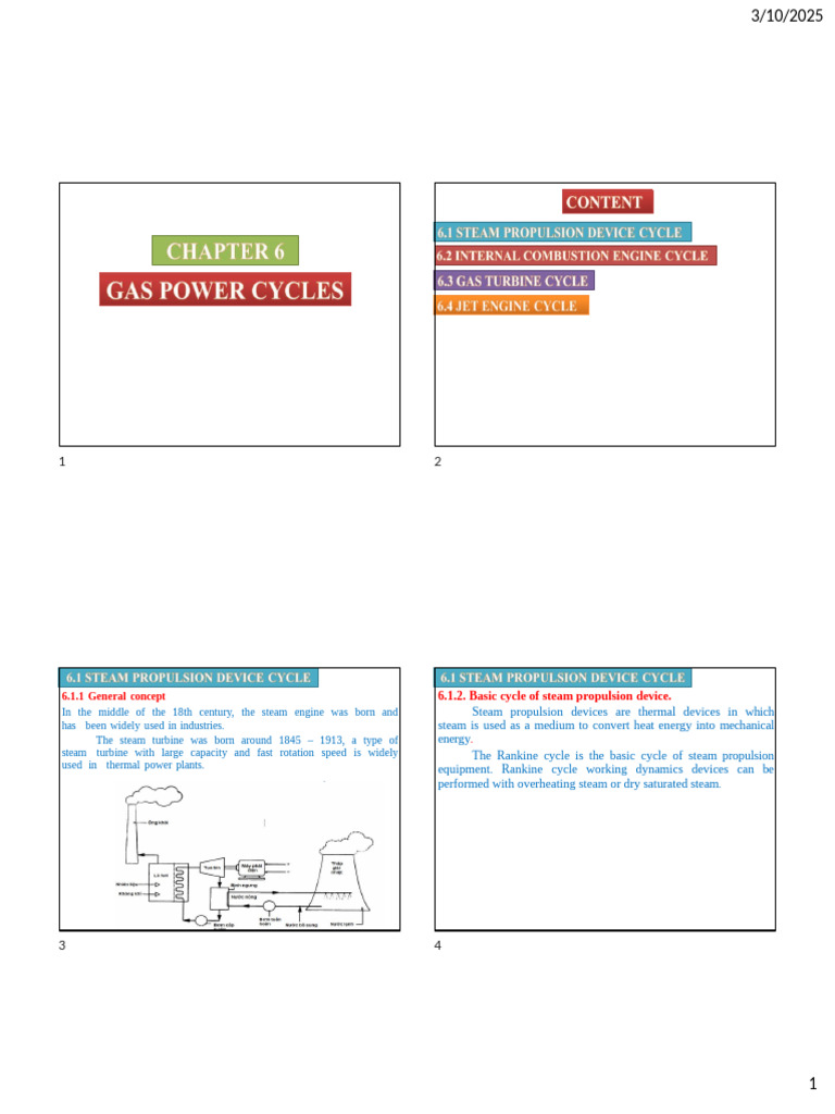 Chapter 6 - Gas Power Cycles | PDF | Steam | Engines