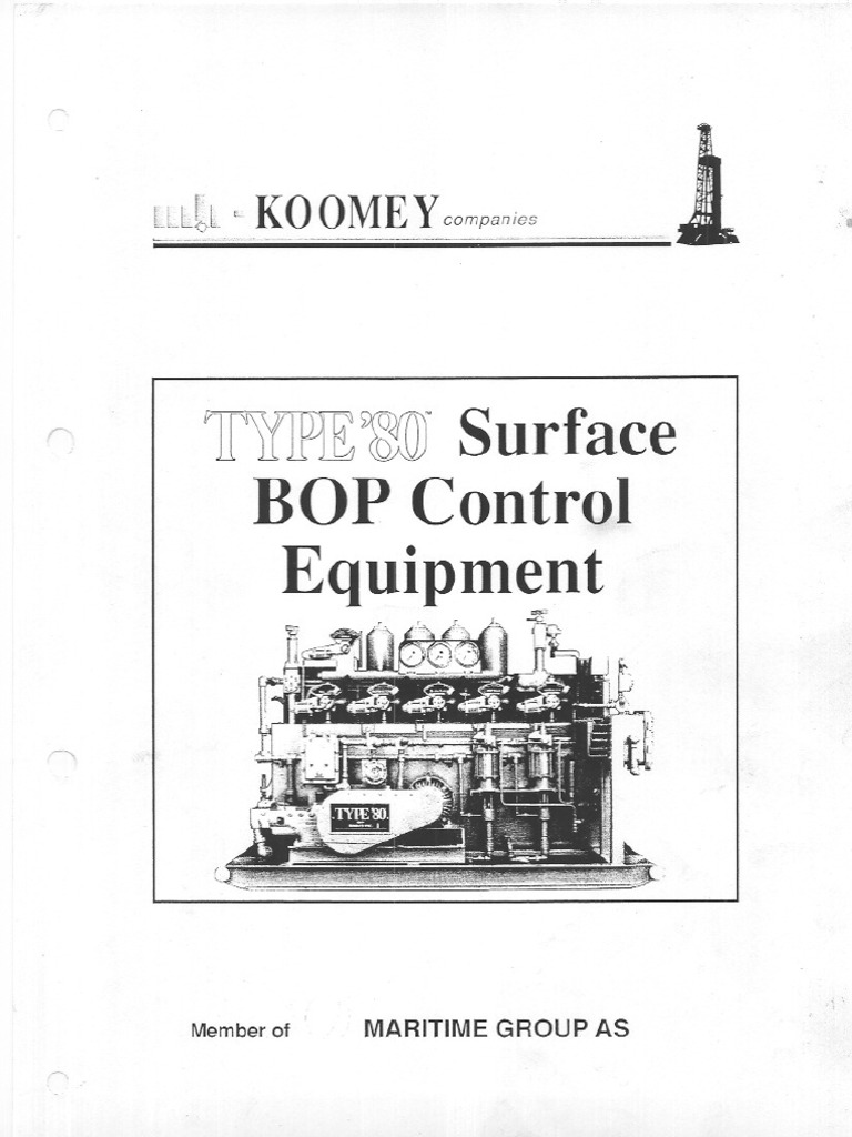 Manual, Type 80 Koomey Unit | PDF | Continuum Mechanics | Applied And ...