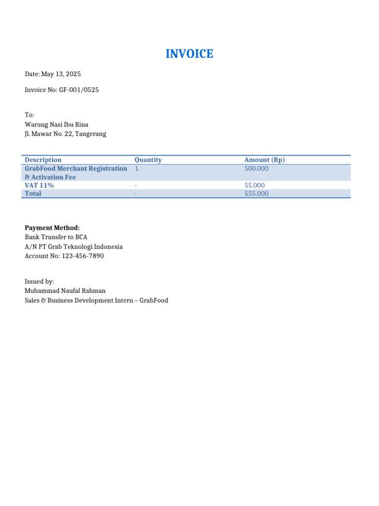 Invoice GrabFood Naufal | PDF