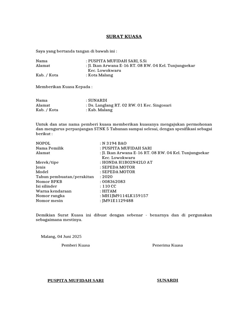 Surat Kuasa | PDF