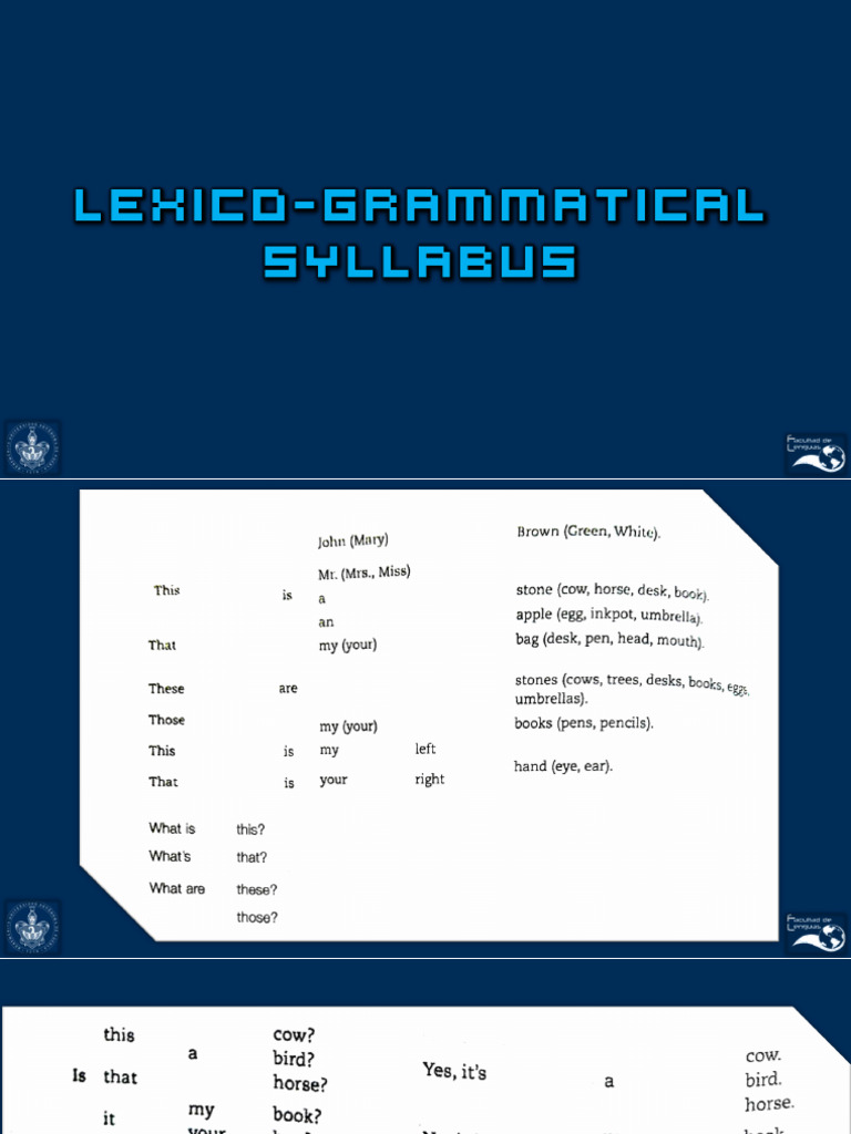 Lexico-Grammatical-Vs-Threshold Syllabus | PDF
