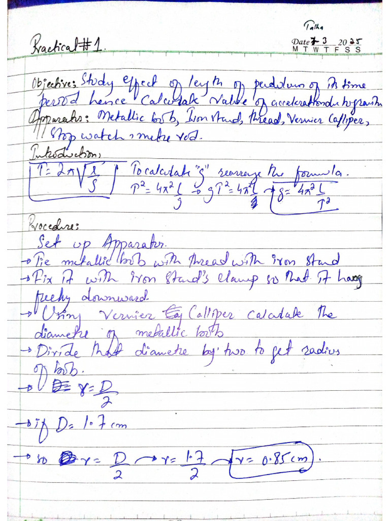 PHY 10th Practical | PDF