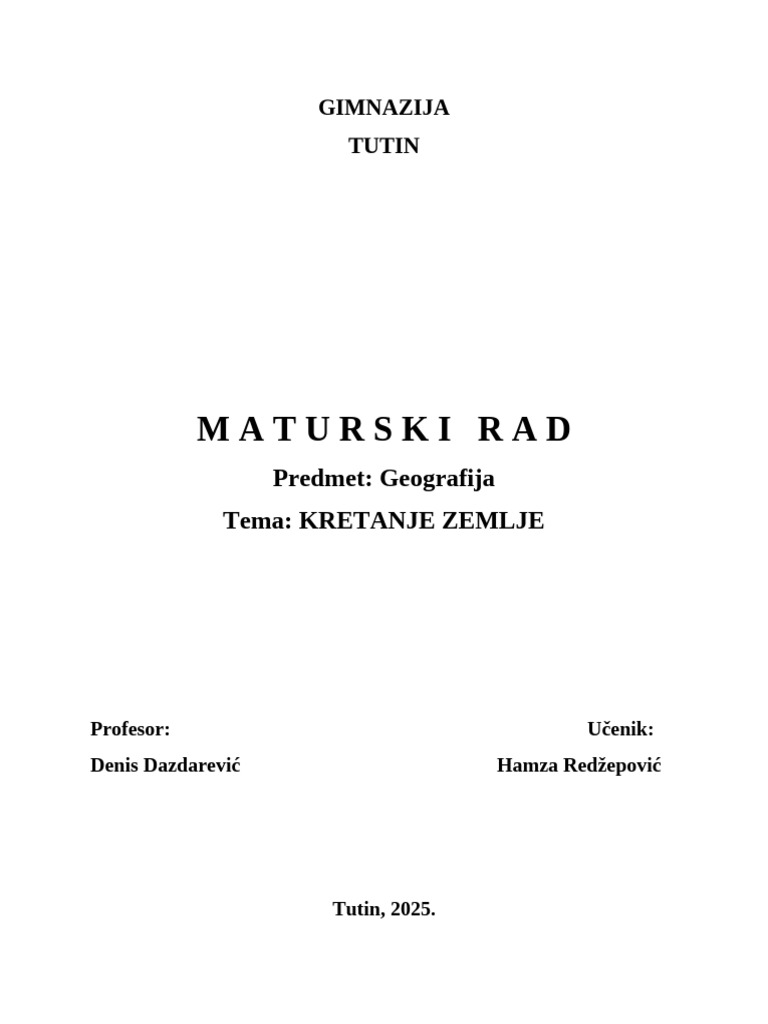 Maturski Naslovna | PDF