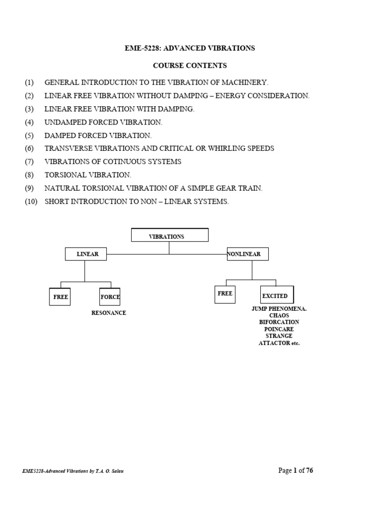 Prof. Salau EME5228 ACU Lecture Note2 | PDF | Oscillation | Mechanics