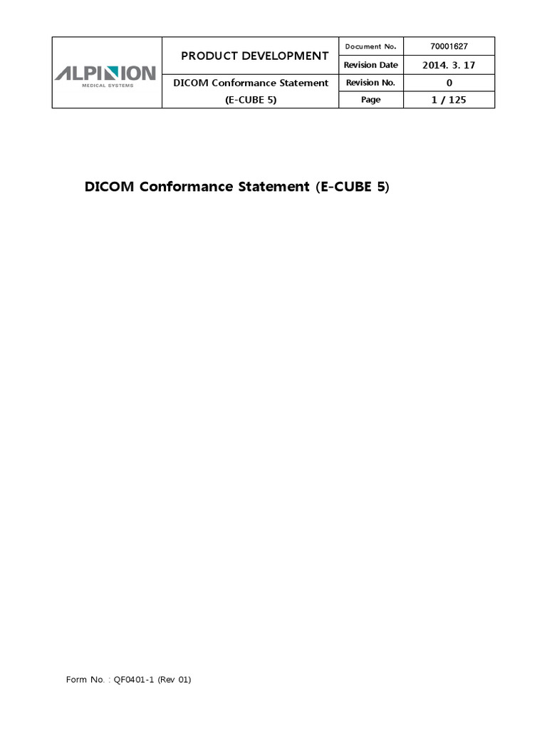 DICOM Conformance for E-CUBE 5 | PDF | Computing