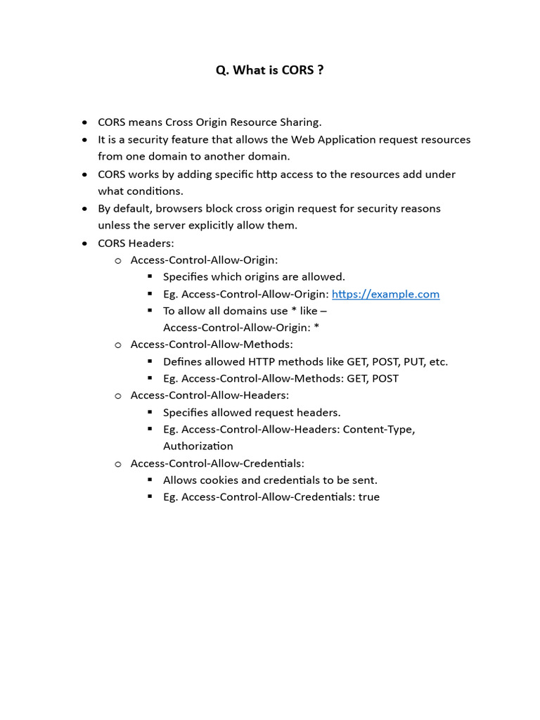 Understanding CORS: Cross-Origin Resource Sharing | PDF