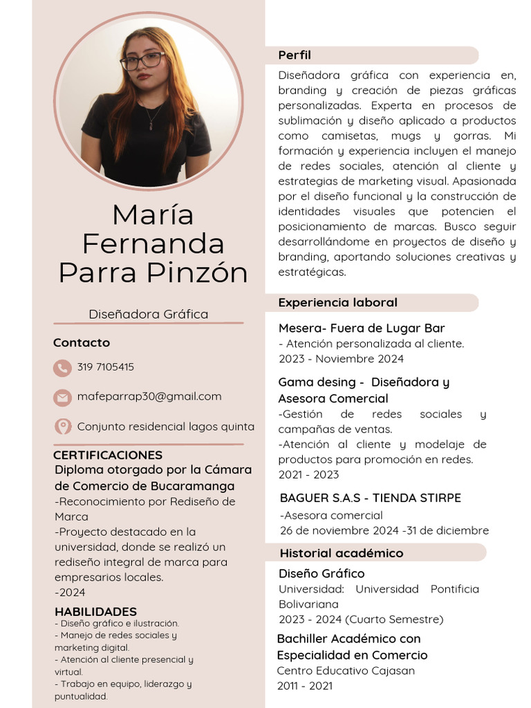 Hoja de Vida María Parra | PDF | Diseño gráfico | Diseño