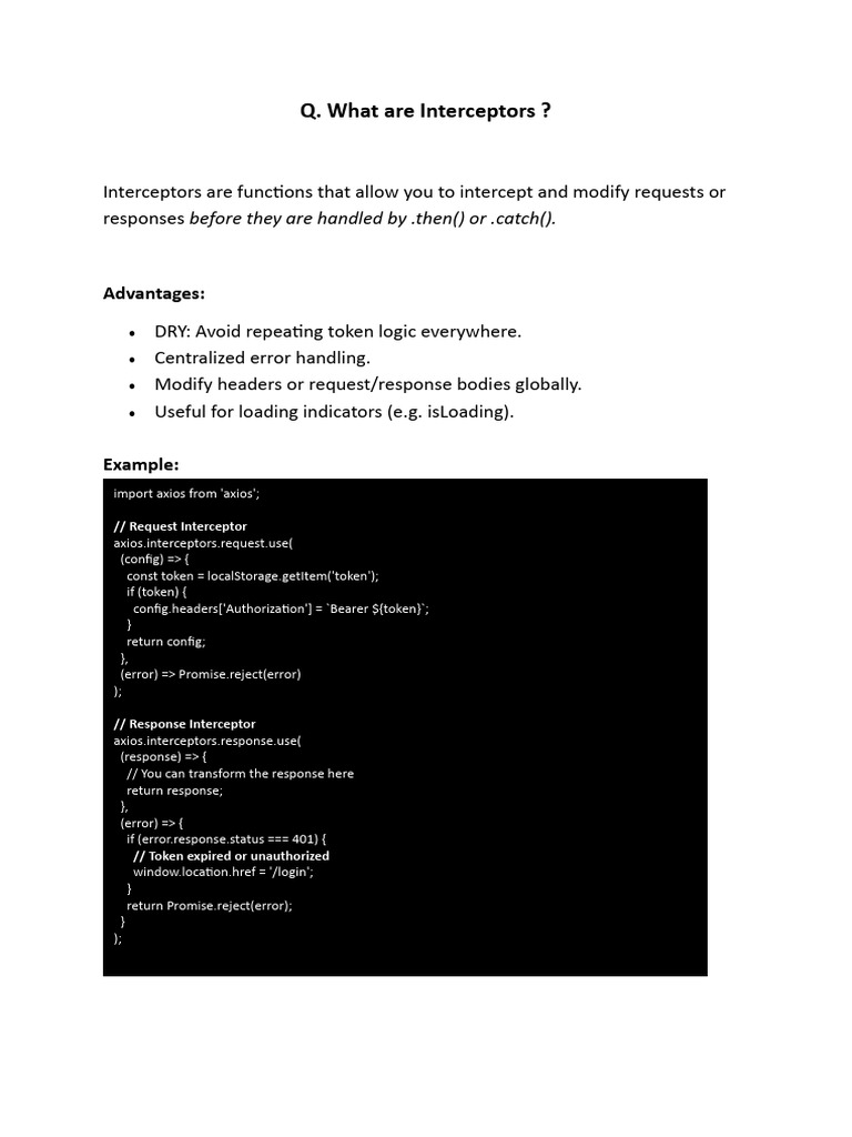 Q39. What Are Interceptors | PDF