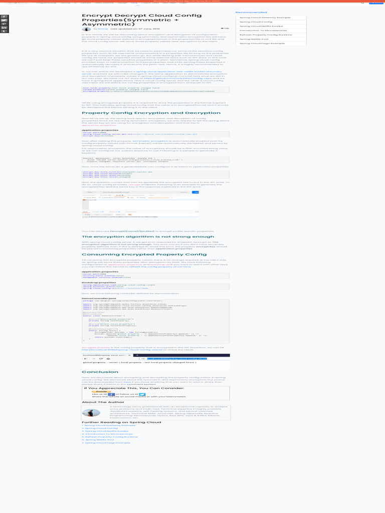 Encrypt Decrypt Cloud Config Properties | PDF | Encryption | Key ...