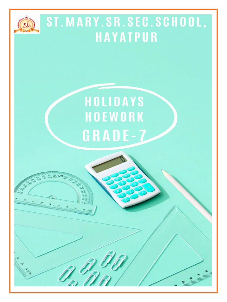 Grade 7 Holiday Homework Assignments | PDF