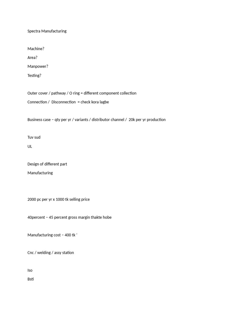 Spectra Manufacturing | PDF