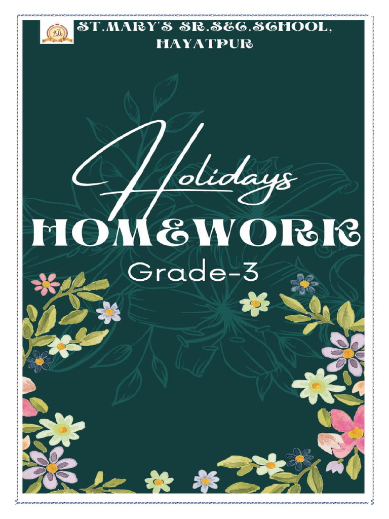 Grade 3 Holidays Home Work | PDF