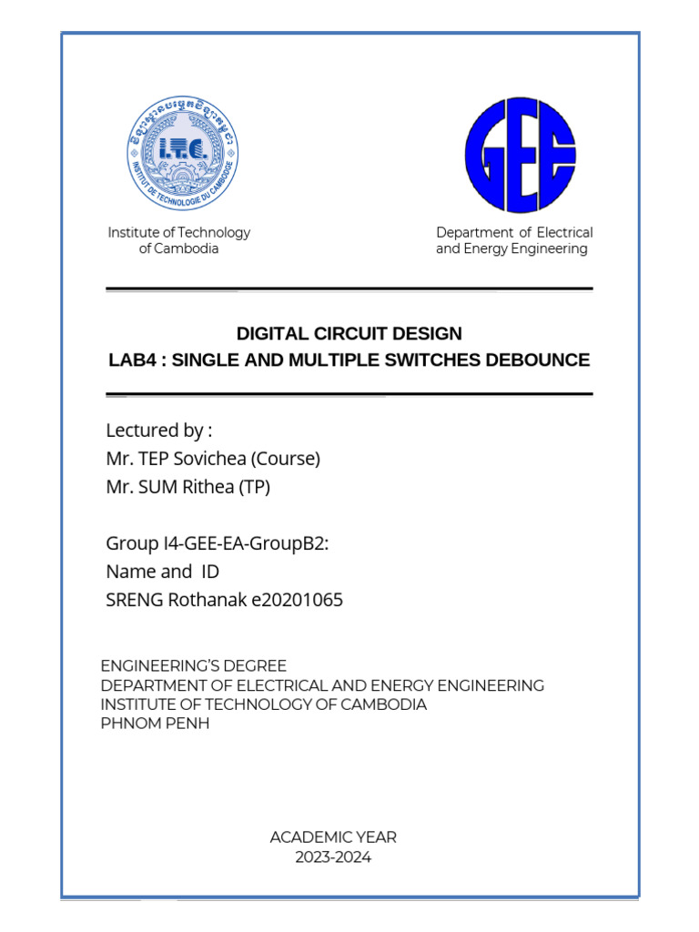 Lab4 - DCD - Rothanak Sreng-E20201065 | PDF | Vhdl | Electrical Engineering