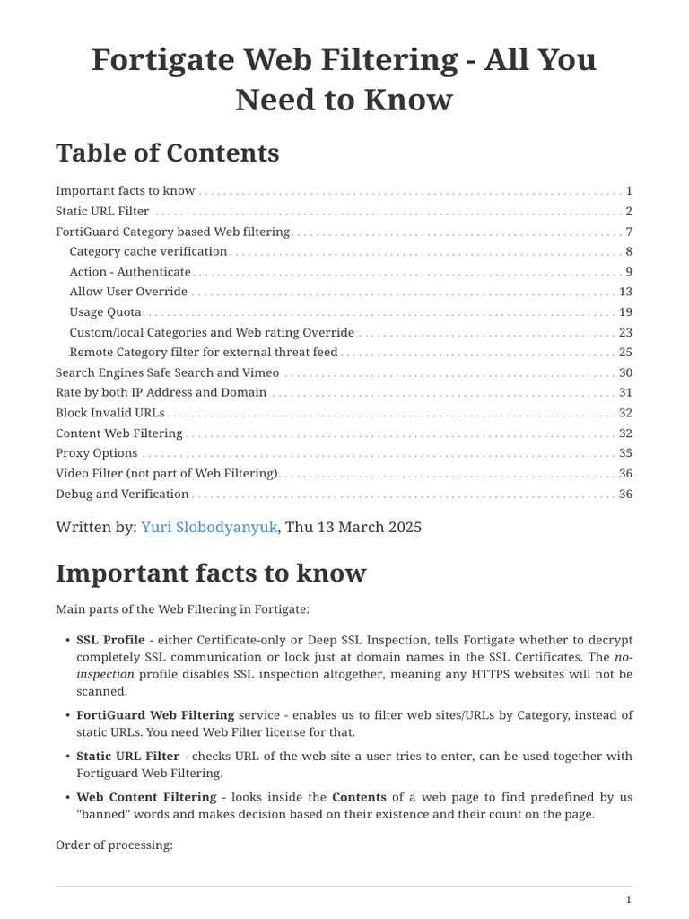 Fortigate Web Filtering | PDF | Proxy Server | World Wide Web