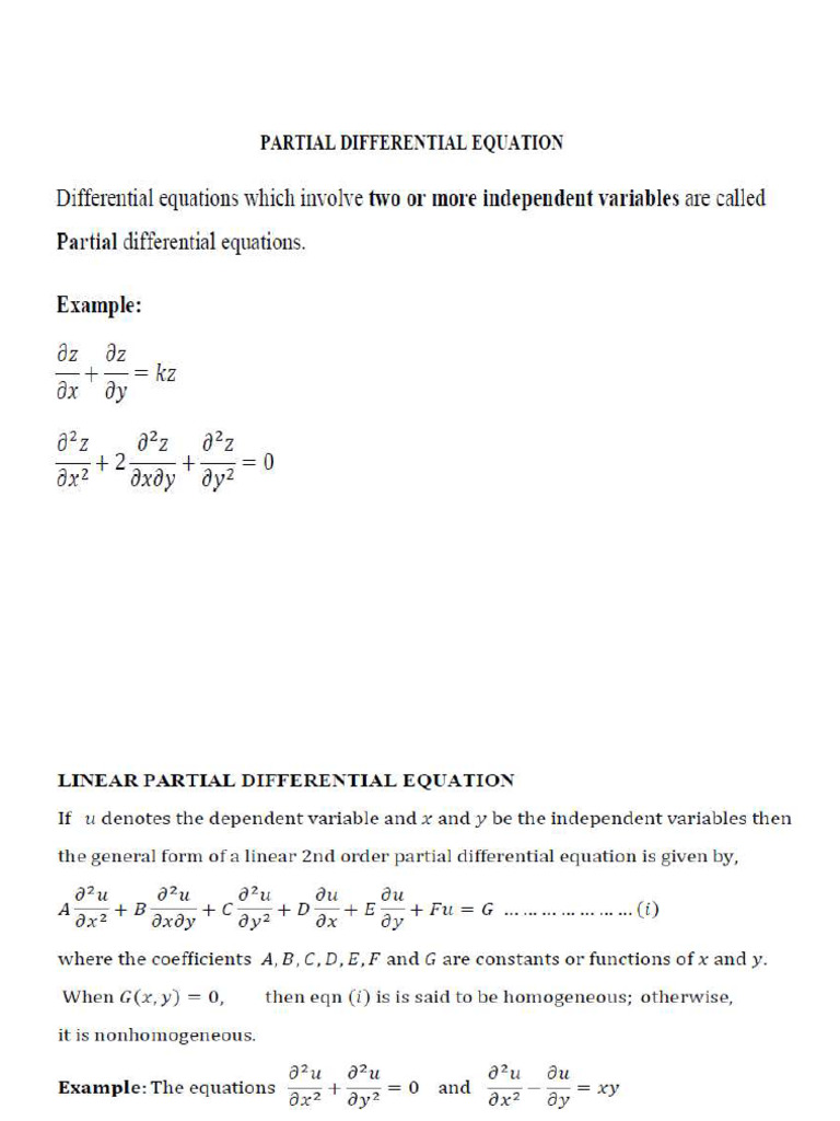 Partial Differential Eqn | PDF