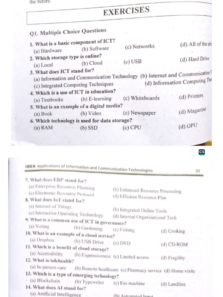 Application of ICT... Mcqs | PDF