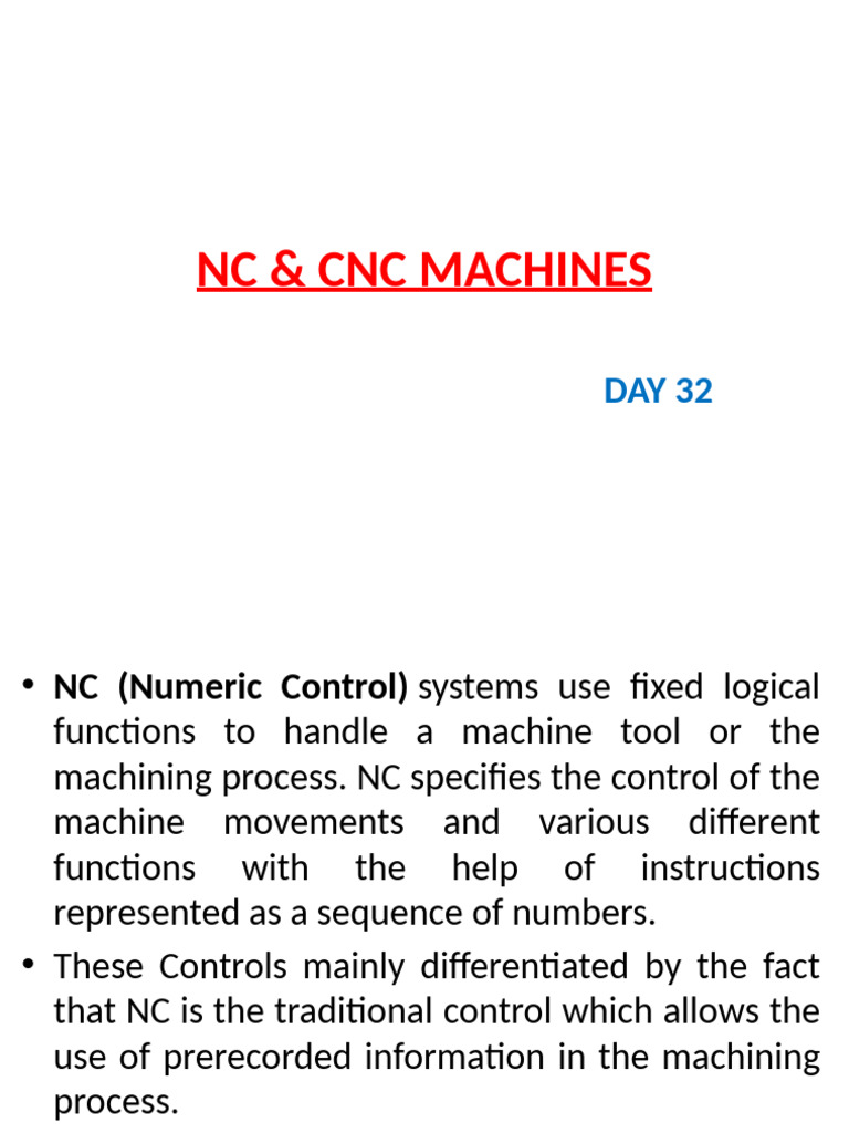 NC & CNC Machines Day 32 | PDF