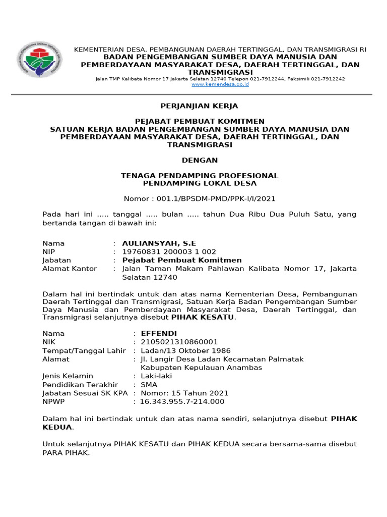 Effendi Spk Pld 2021 | PDF