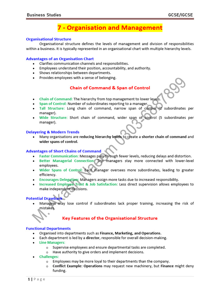 7 Organization and Management | PDF | Leadership | Employment