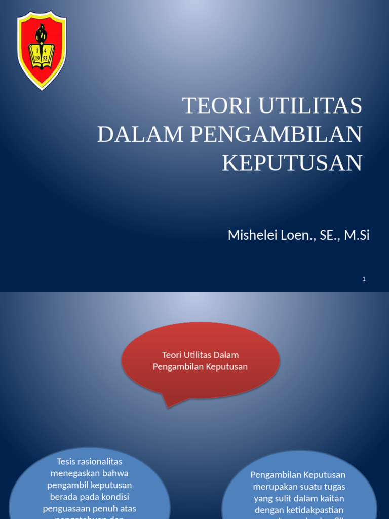 Teori Utilitas dalam Pengambilan Keputusan | PDF